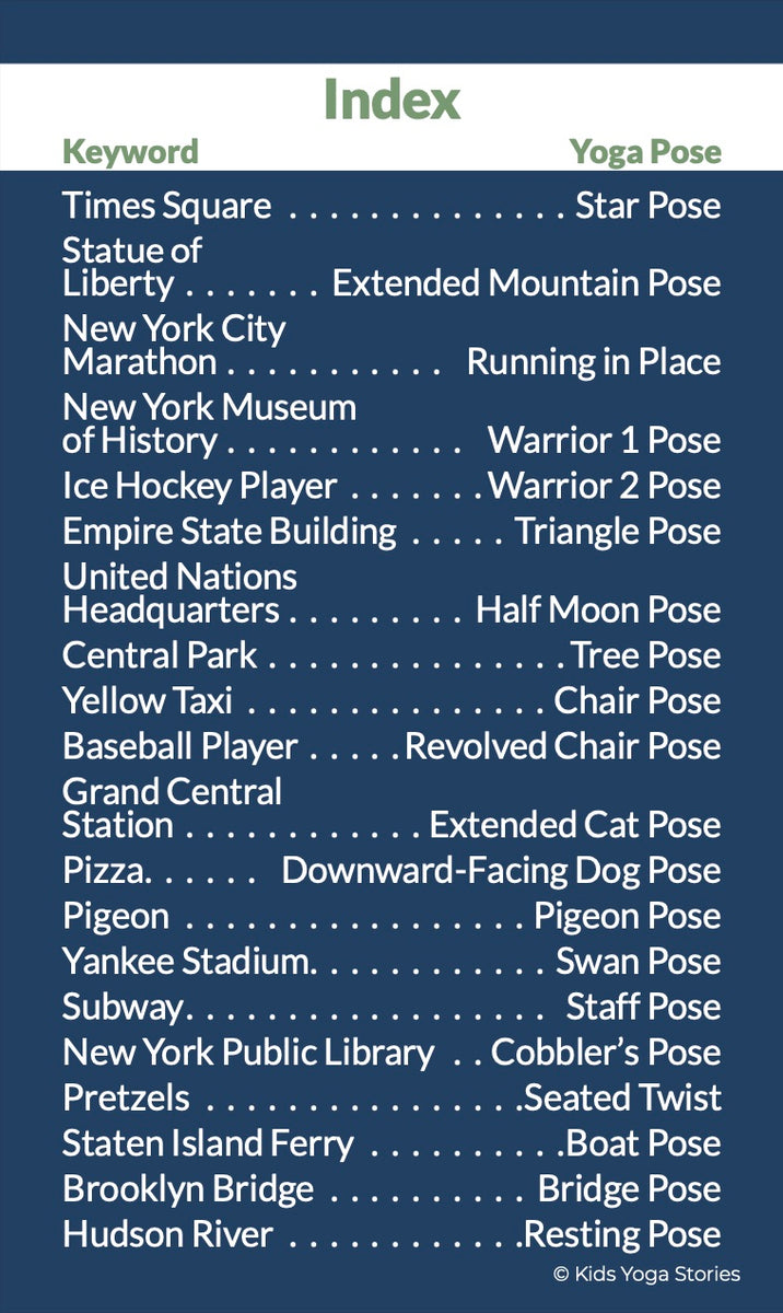 New York City Yoga Cards for Kids – Kids Yoga Stories