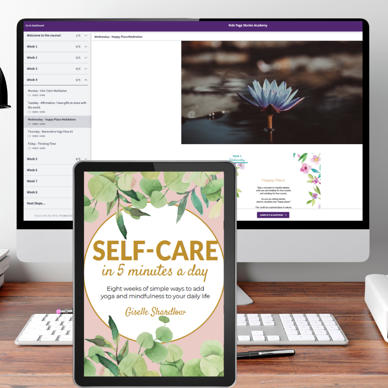 Self-Care in 5 Minutes a Day Workbook + Video Series – Kids Yoga Stories
