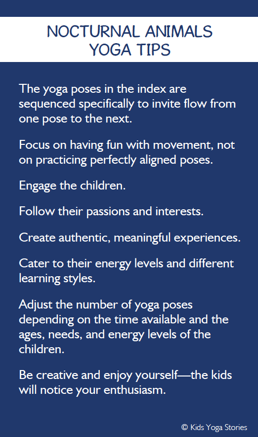 Nocturnal Animals Yoga Cards for Kids – Kids Yoga Stories
