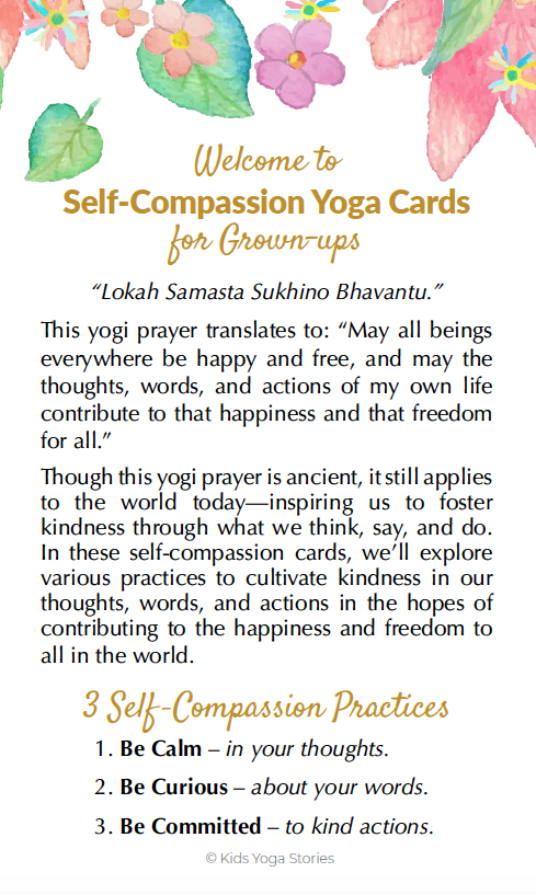 Self-Compassion Yoga Cards for Grownups – Kids Yoga Stories