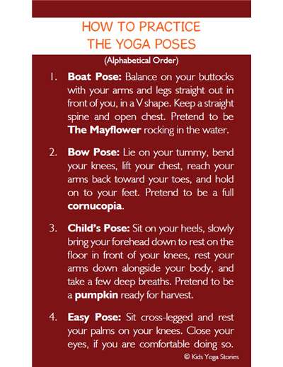 Thanksgiving Yoga Cards for Kids – Kids Yoga Stories