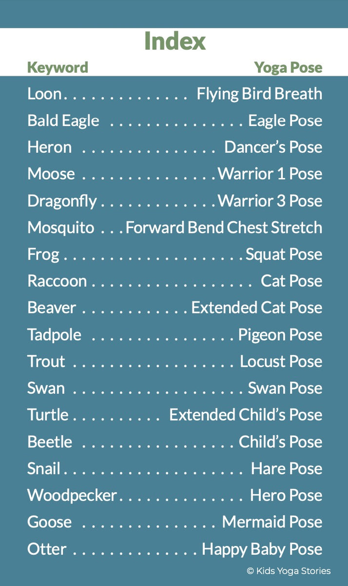 Pond Animals Yoga Cards for Kids – Kids Yoga Stories
