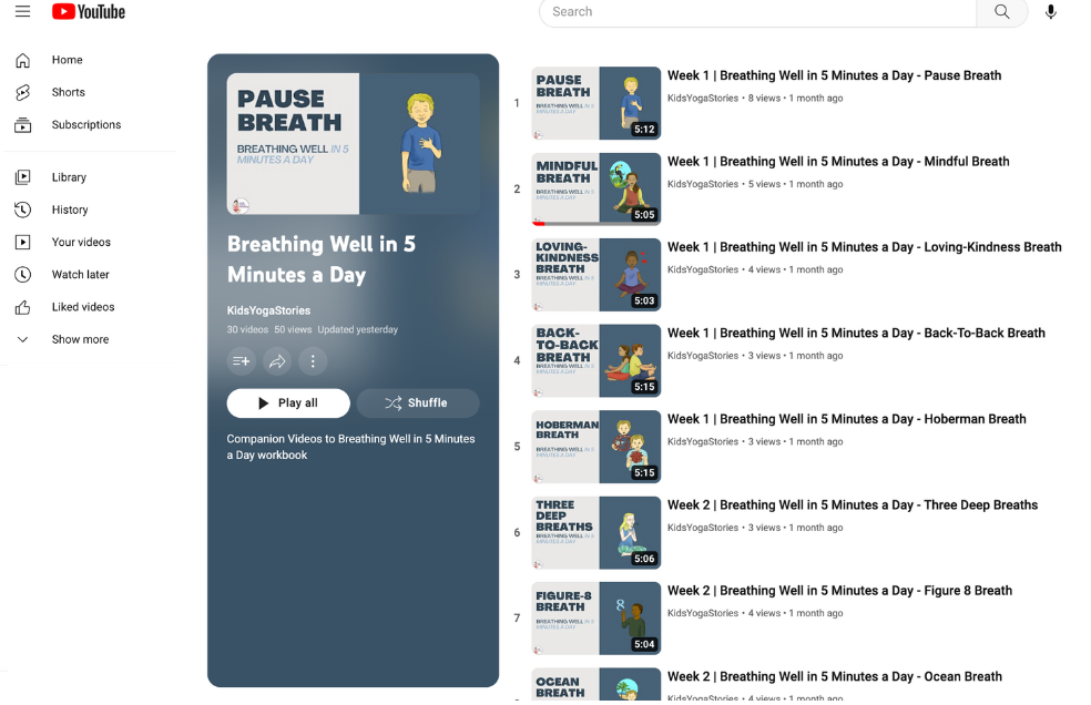 Breathing Well in 5 Minutes a Day (+ Private YouTube Playlist) – Kids ...