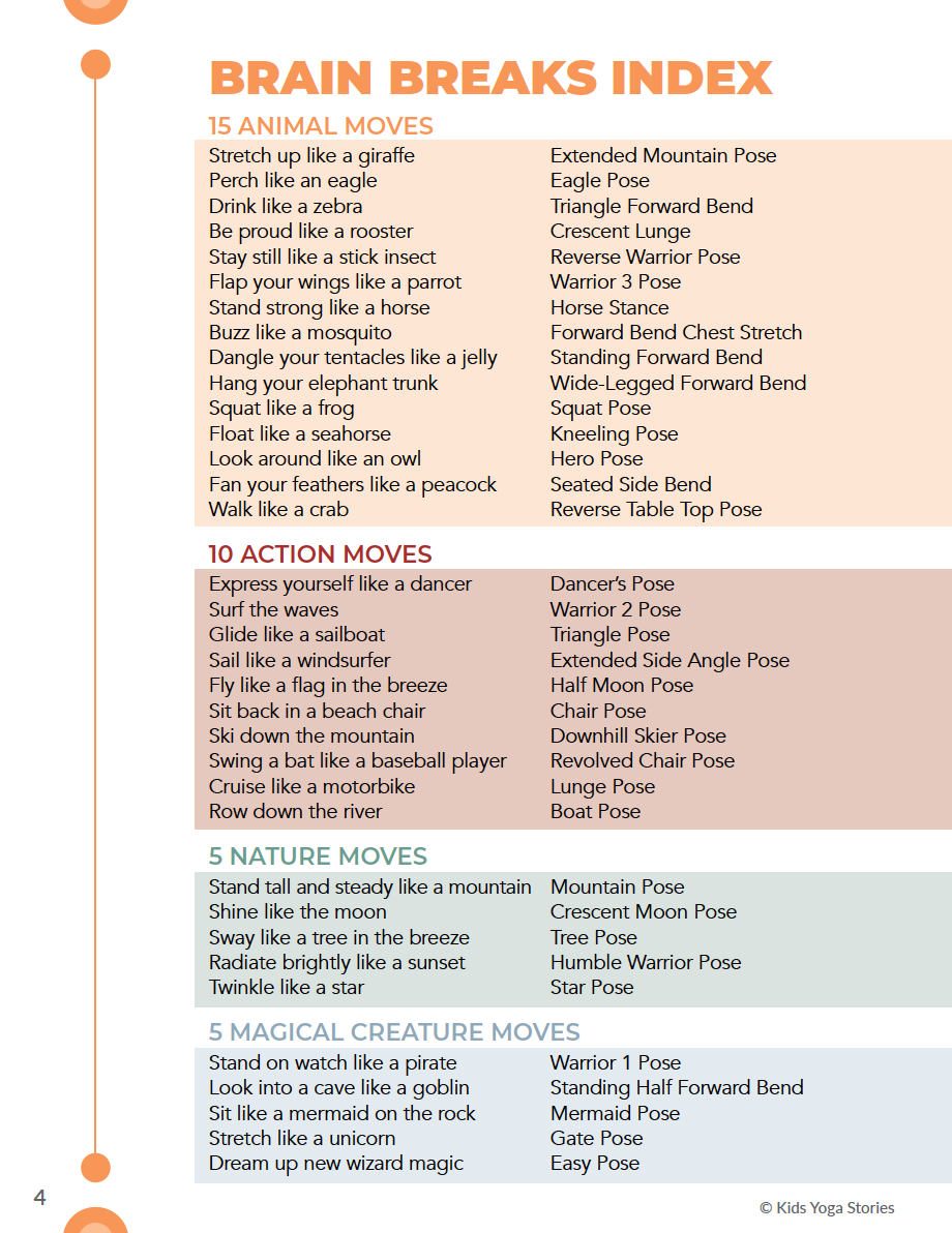 Brain Breaks Pack: Preschool-2nd Grade – Kids Yoga Stories